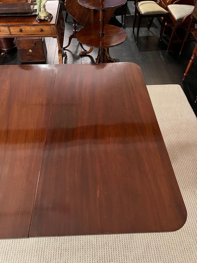Regency Mahogany 2 Pedestal Dining Table For Sale at 1stDibs