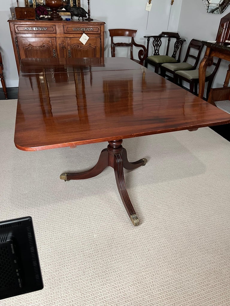 Regency Mahogany 2 Pedestal Dining Table For Sale at 1stDibs