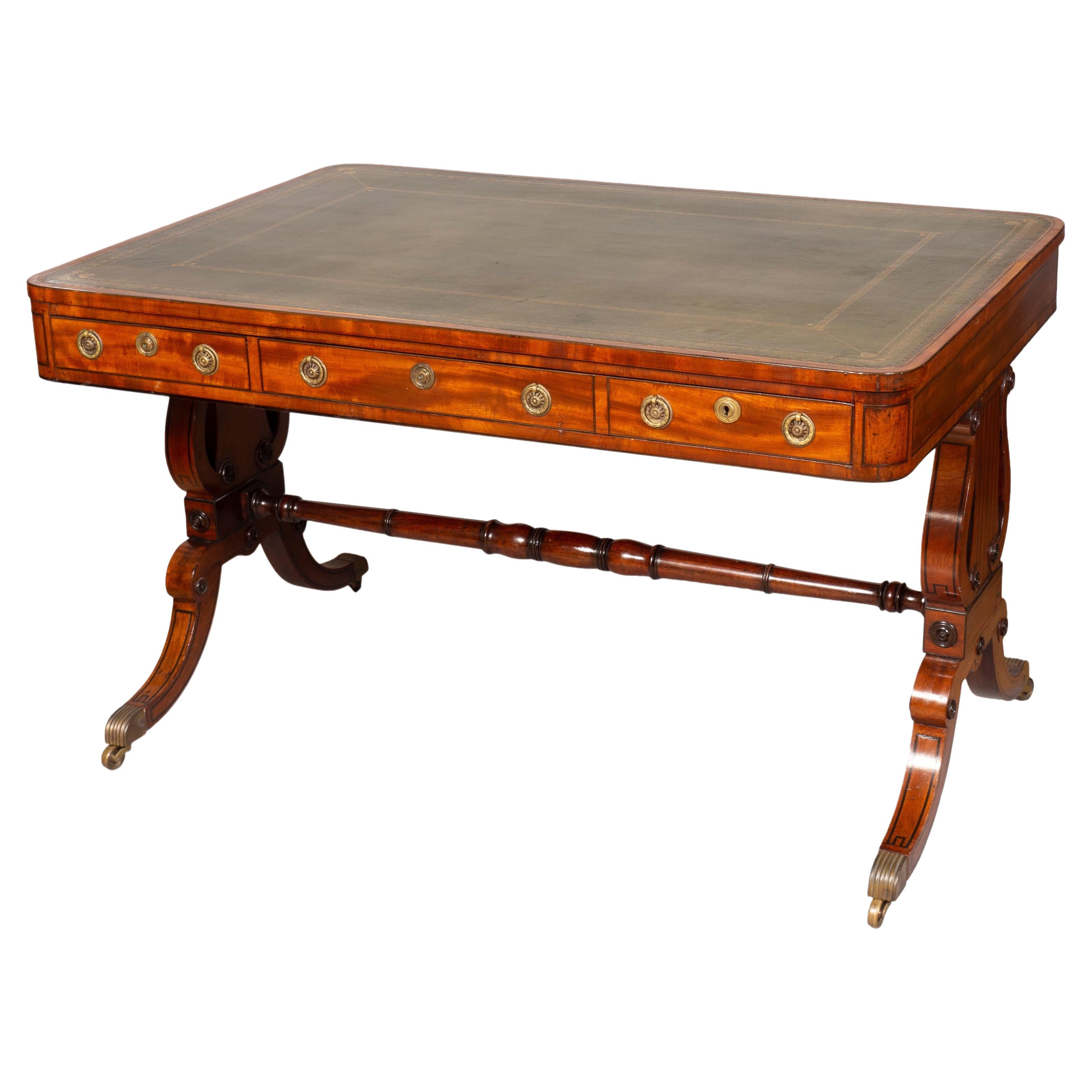 Regency Mahogany and Ebony Writing Table at 1stDibs