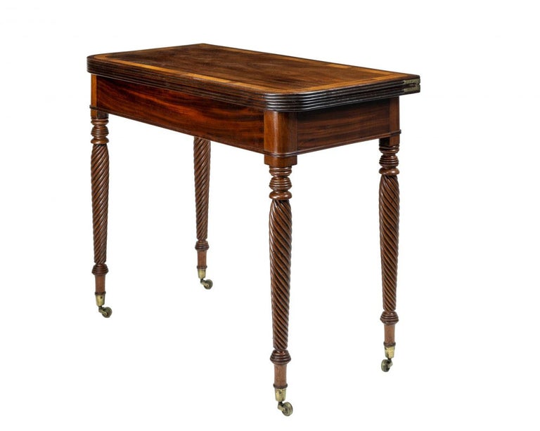 Regency Mahogany and Inlaid Rectangular Card Table Attributed to ...