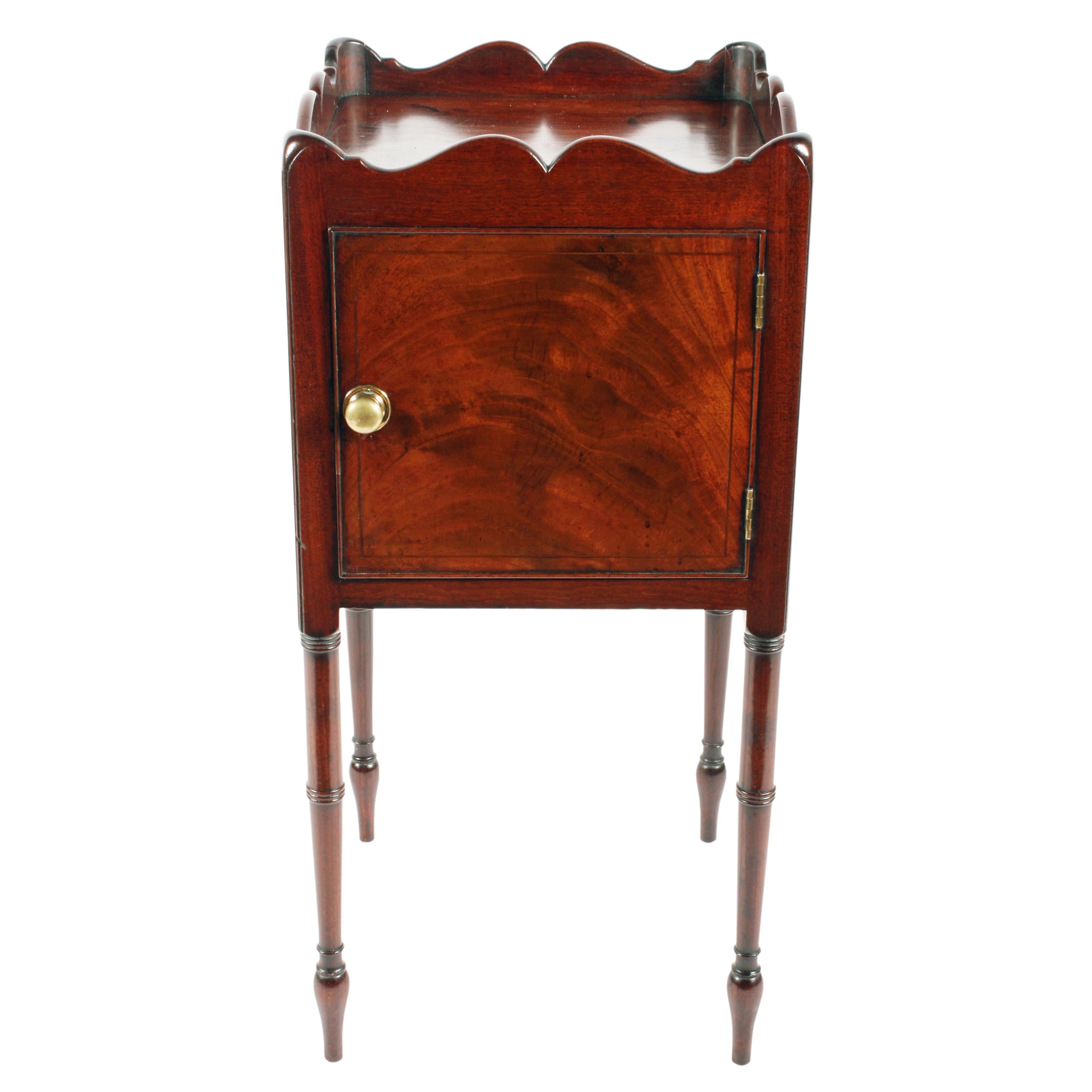 Regency Mahogany Bedside Cabinet For Sale at 1stDibs