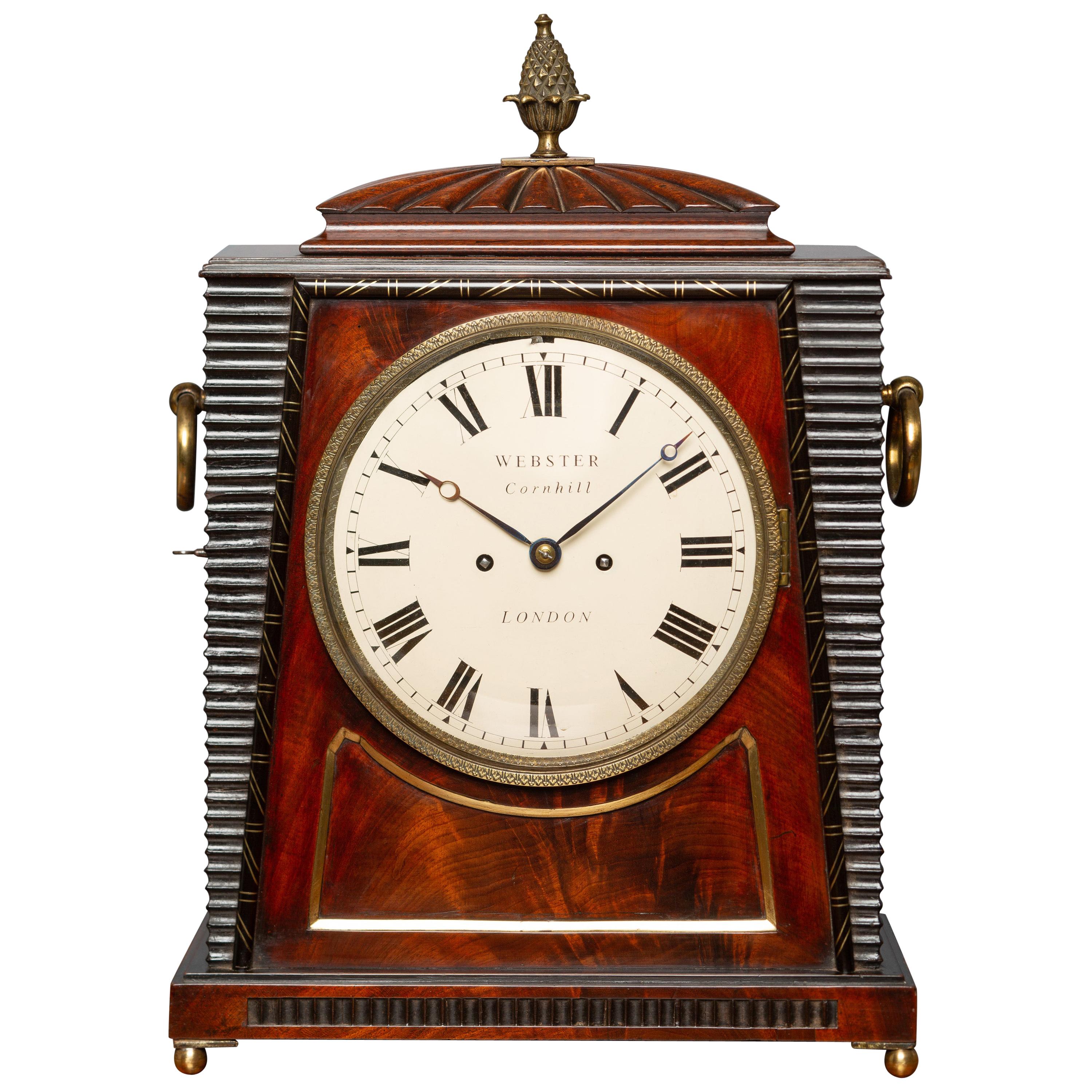 Regency Mahogany Bracket Clock by Richard Webster, Cornhill For Sale at ...