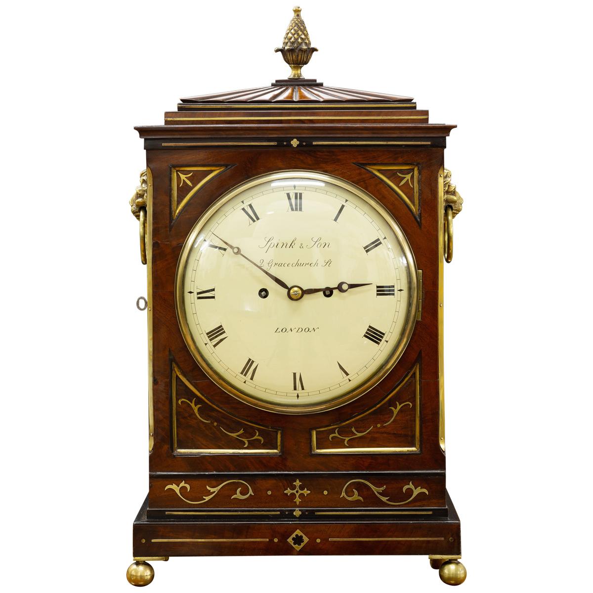 Antique Regency Mahogany Arched-Top Bracket Clock by Cade and Robinson ...