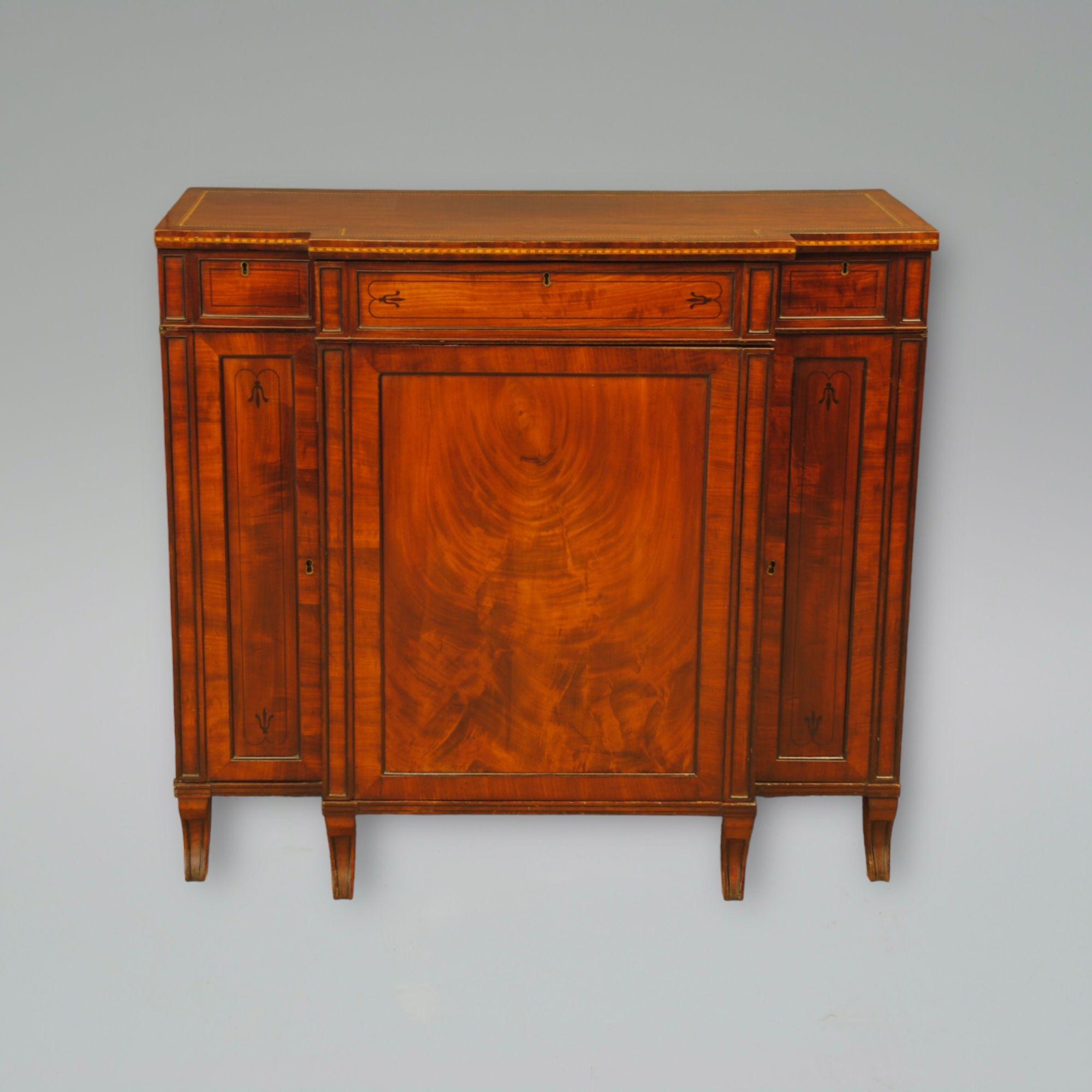 Regency Mahogany Breakfront Side Cabinet For Sale at 1stDibs
