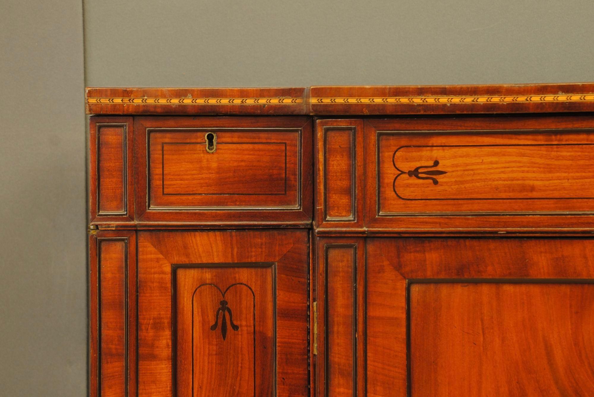 Regency Mahogany Breakfront Side Cabinet For Sale at 1stDibs