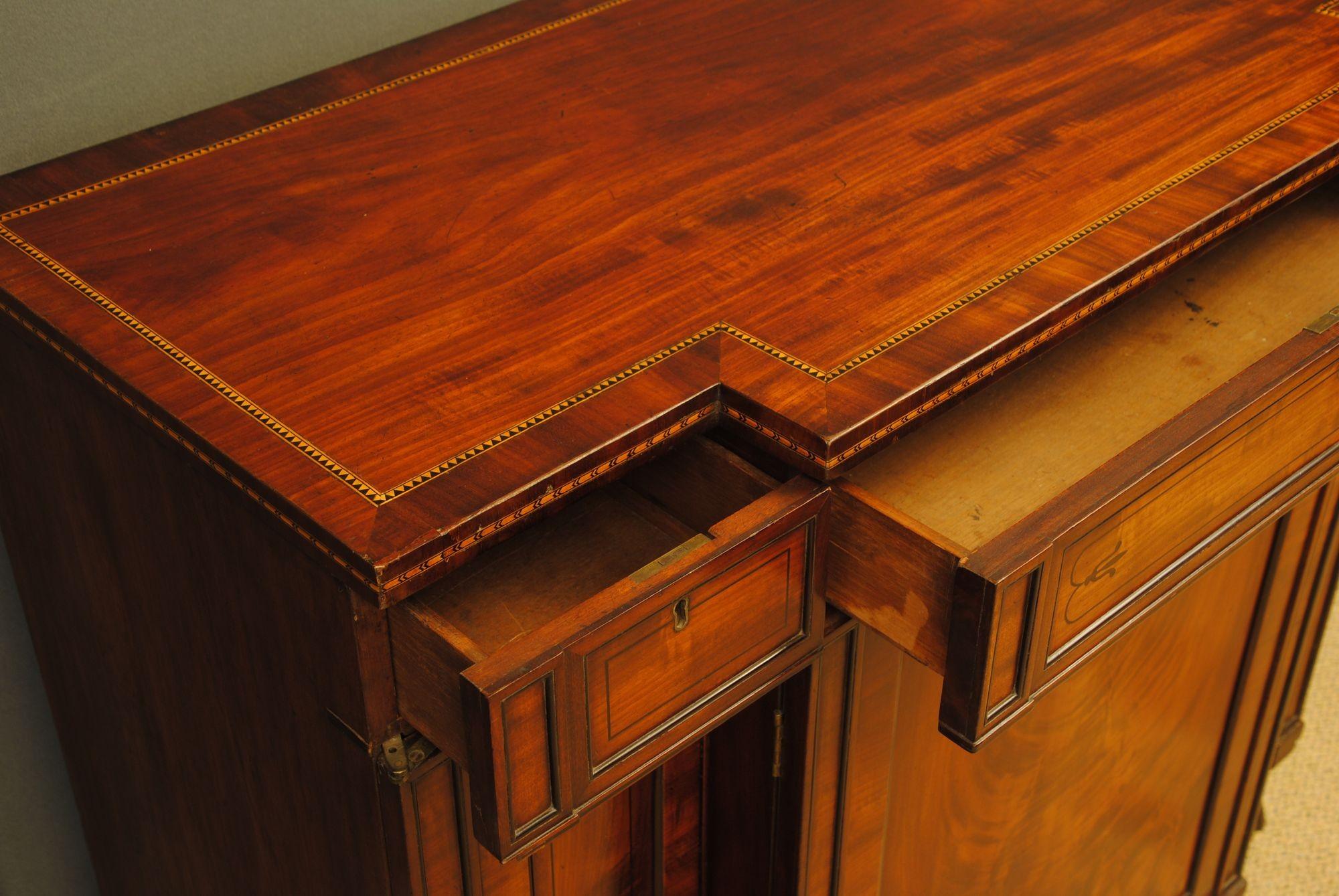 Regency Mahogany Breakfront Side Cabinet For Sale at 1stDibs