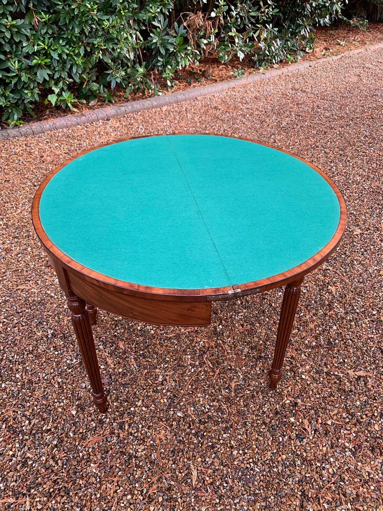 Regency Mahogany Demi Lune Card Table For Sale at 1stDibs