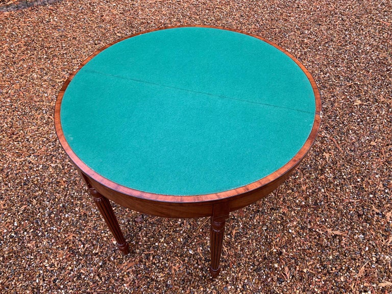 Regency Mahogany Demi Lune Card Table For Sale at 1stDibs
