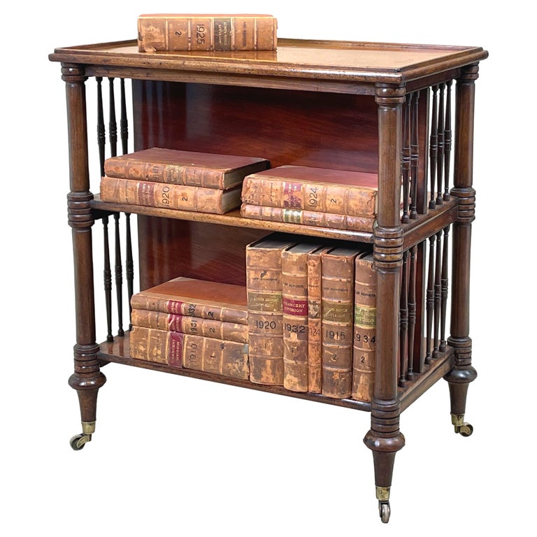 Regency Mahogany Double Sided Open Bookcase at 1stDibs
