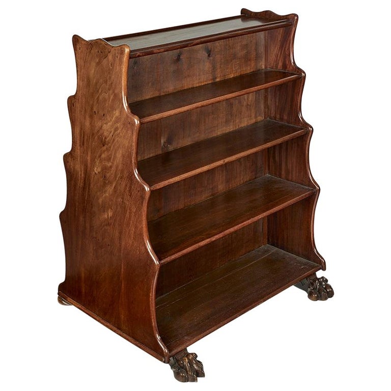 Regency Mahogany Double Sided Waterfall Open Bookcase at 1stDibs ...