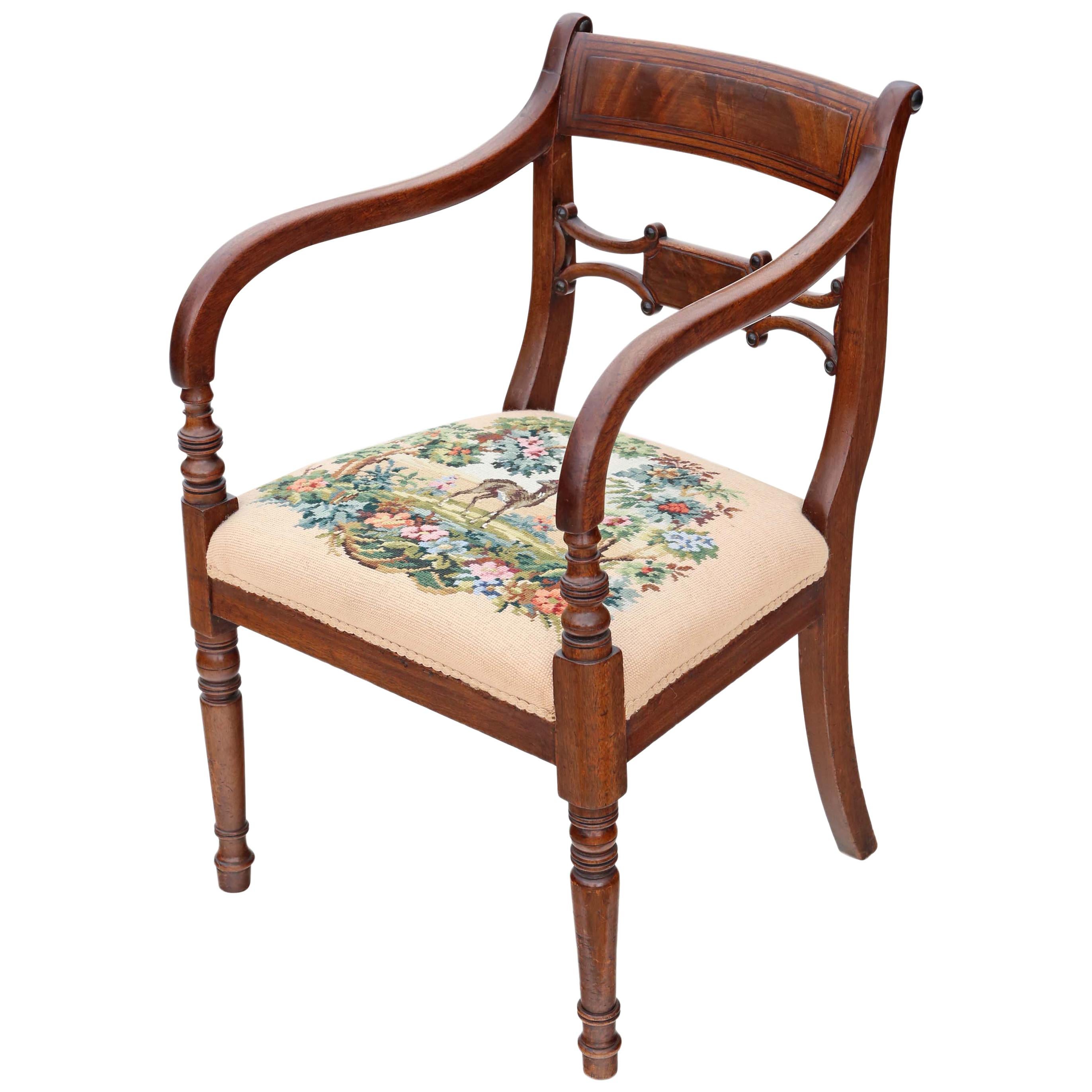 Regency Mahogany Elbow Desk Carver Chair at 1stDibs | regency carver ...
