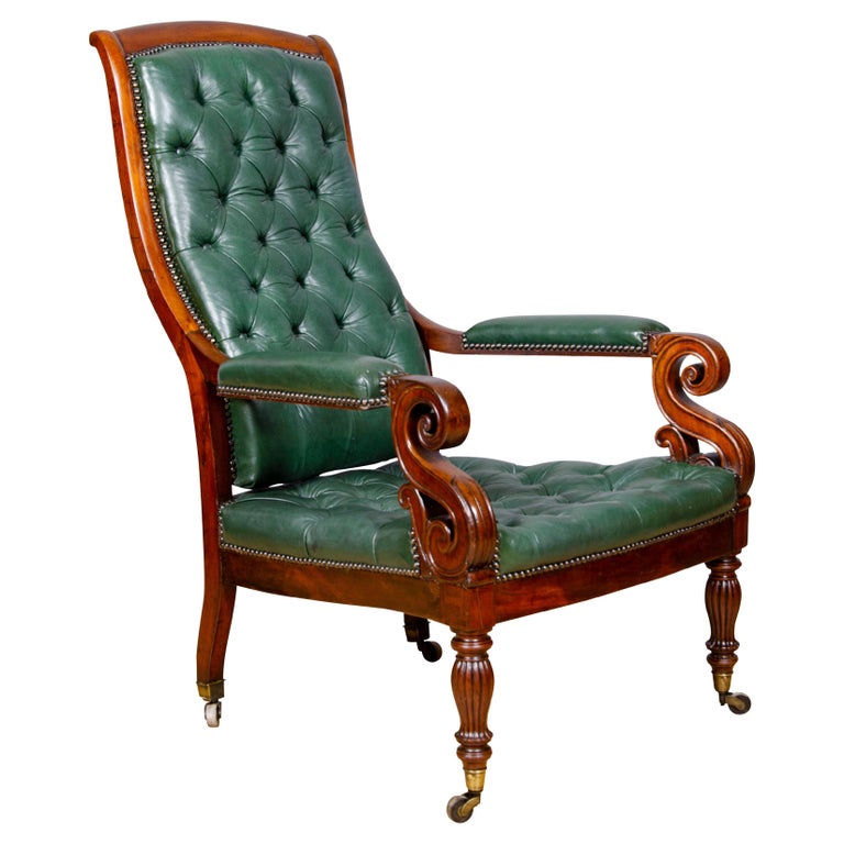 Regency Mahogany Library Armchair at 1stDibs