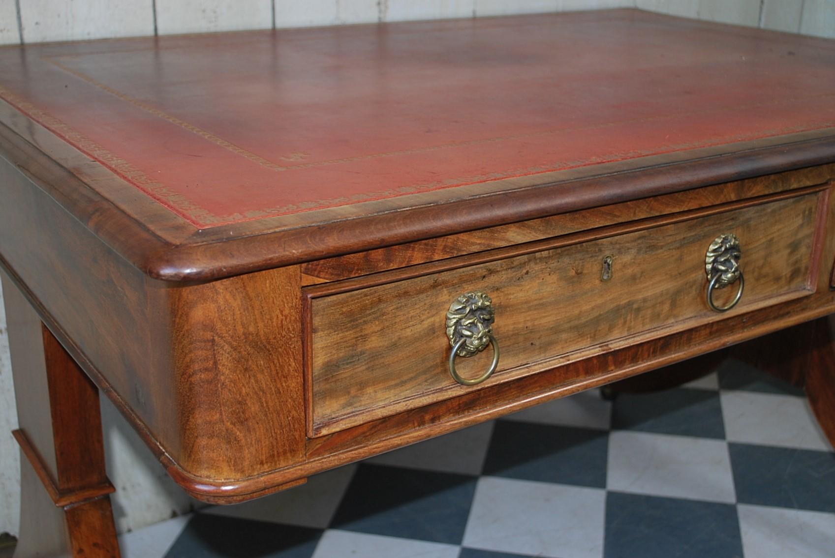 Regency Mahogany Library Table or Desk For Sale at 1stDibs