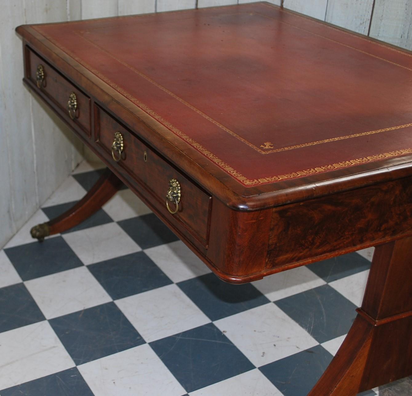 Regency Mahogany Library Table or Desk For Sale at 1stDibs