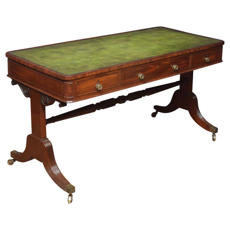 Regency Mahogany Library Table For Sale at 1stDibs