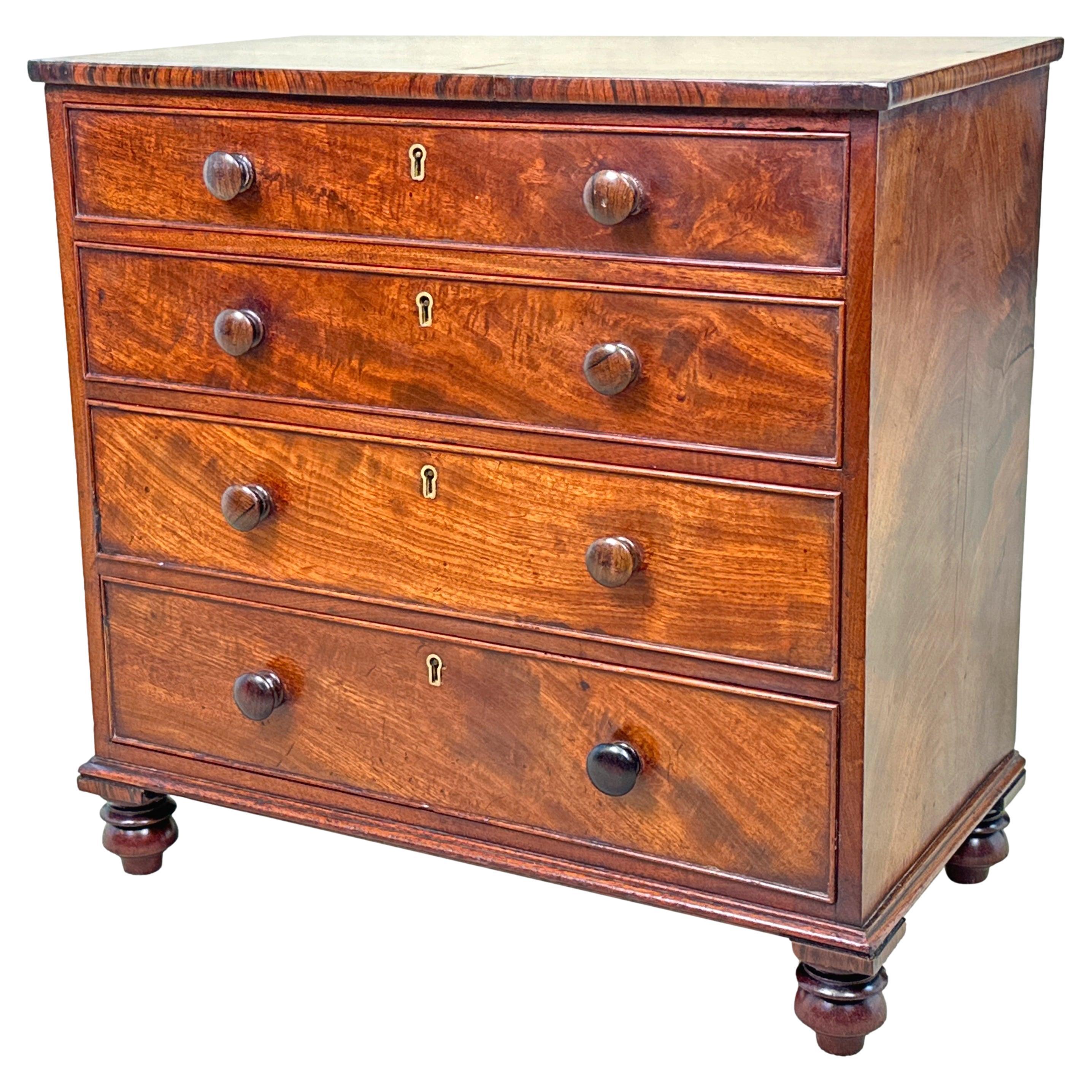 Regency Mahogany Miniature Chest Of Drawers For Sale at 1stDibs