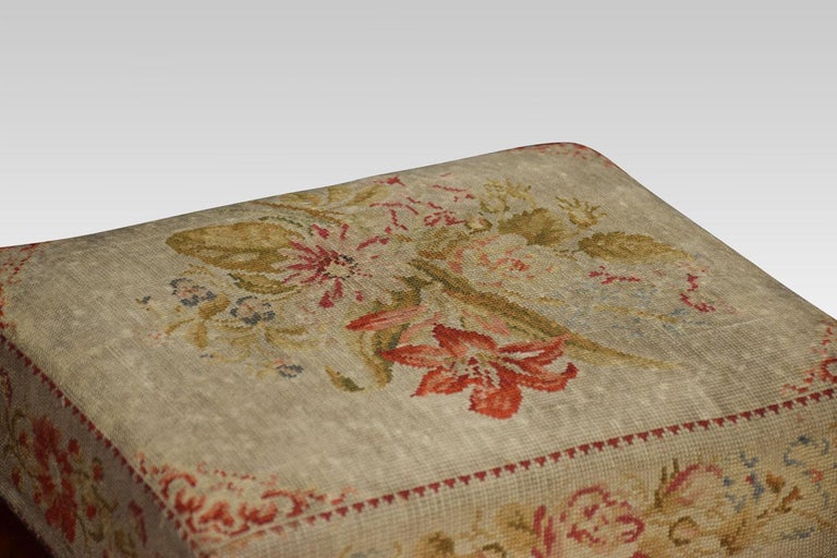 Regency Mahogany Needlepoint Stool at 1stDibs