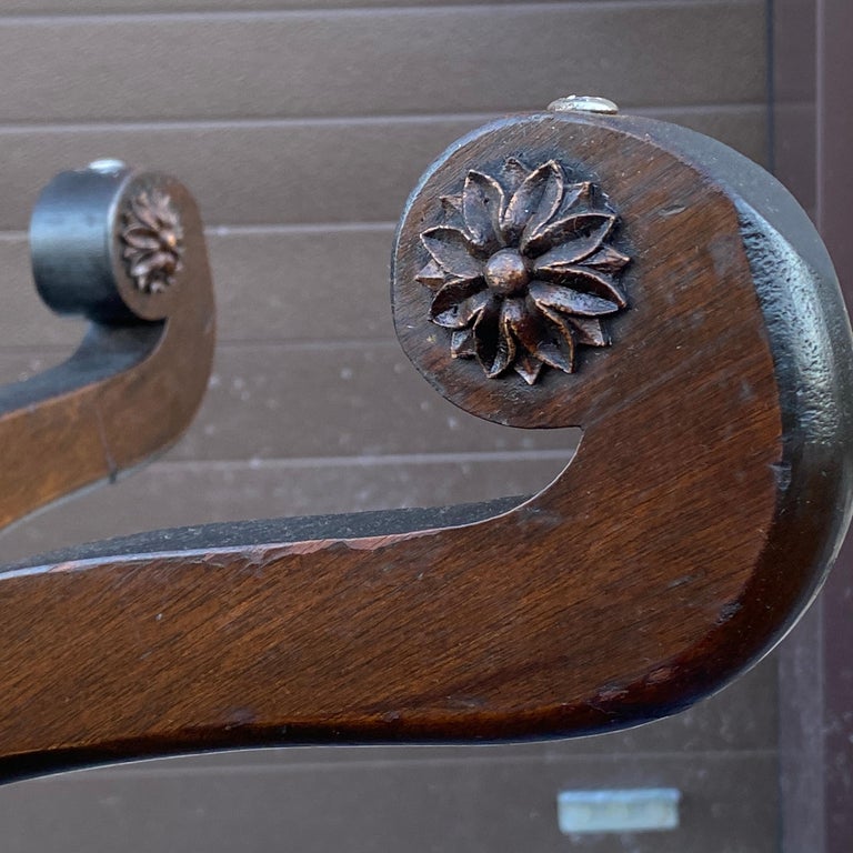 Regency Mahogany Scroll Foot Center Table With Tooled Green Leather Top ...