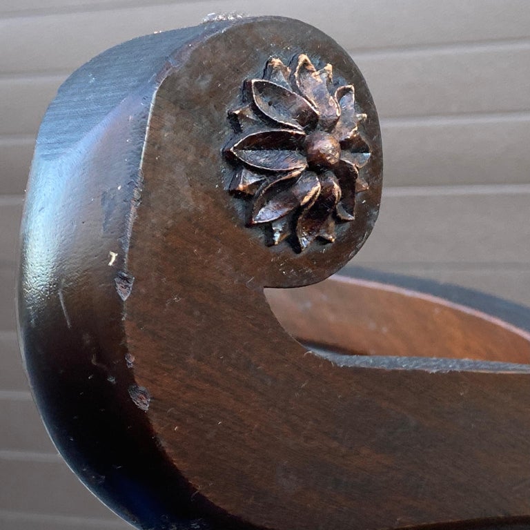 Regency Mahogany Scroll Foot Center Table With Tooled Green Leather Top ...