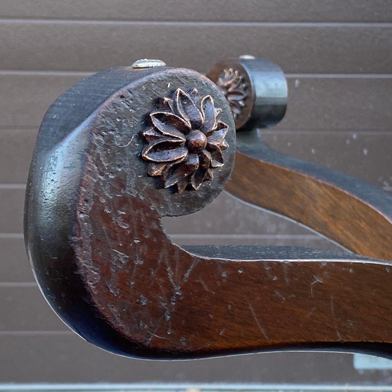 Regency Mahogany Scroll Foot Center Table With Tooled Green Leather Top ...