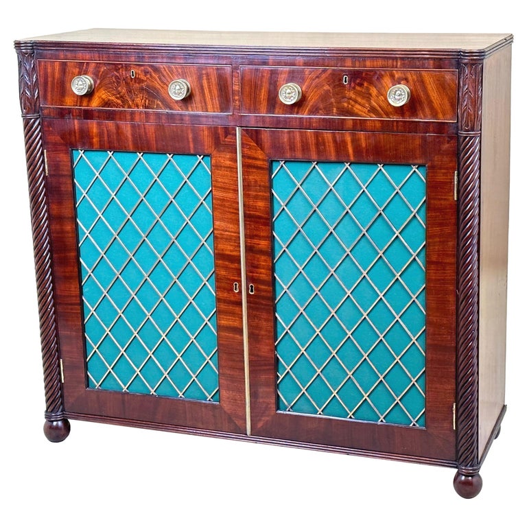 Regency Mahogany Side Cabinet For Sale at 1stDibs