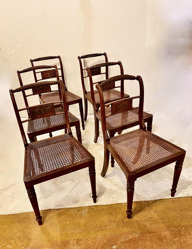 Regency Mahogany Side Chairs, Set of 6 For Sale at 1stDibs