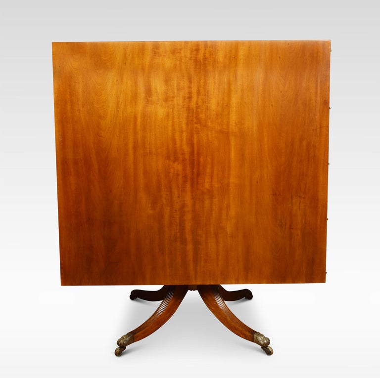 Regency Mahogany Triple Pillar Dining Table For Sale at 1stDibs