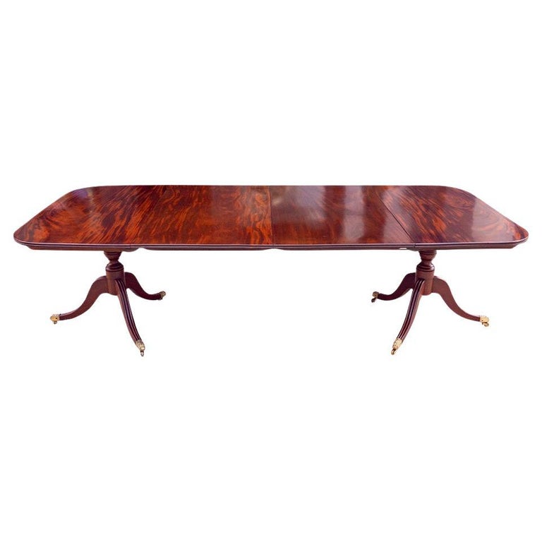 Regency Mahogany Two Pedestal Dining Table at 1stDibs