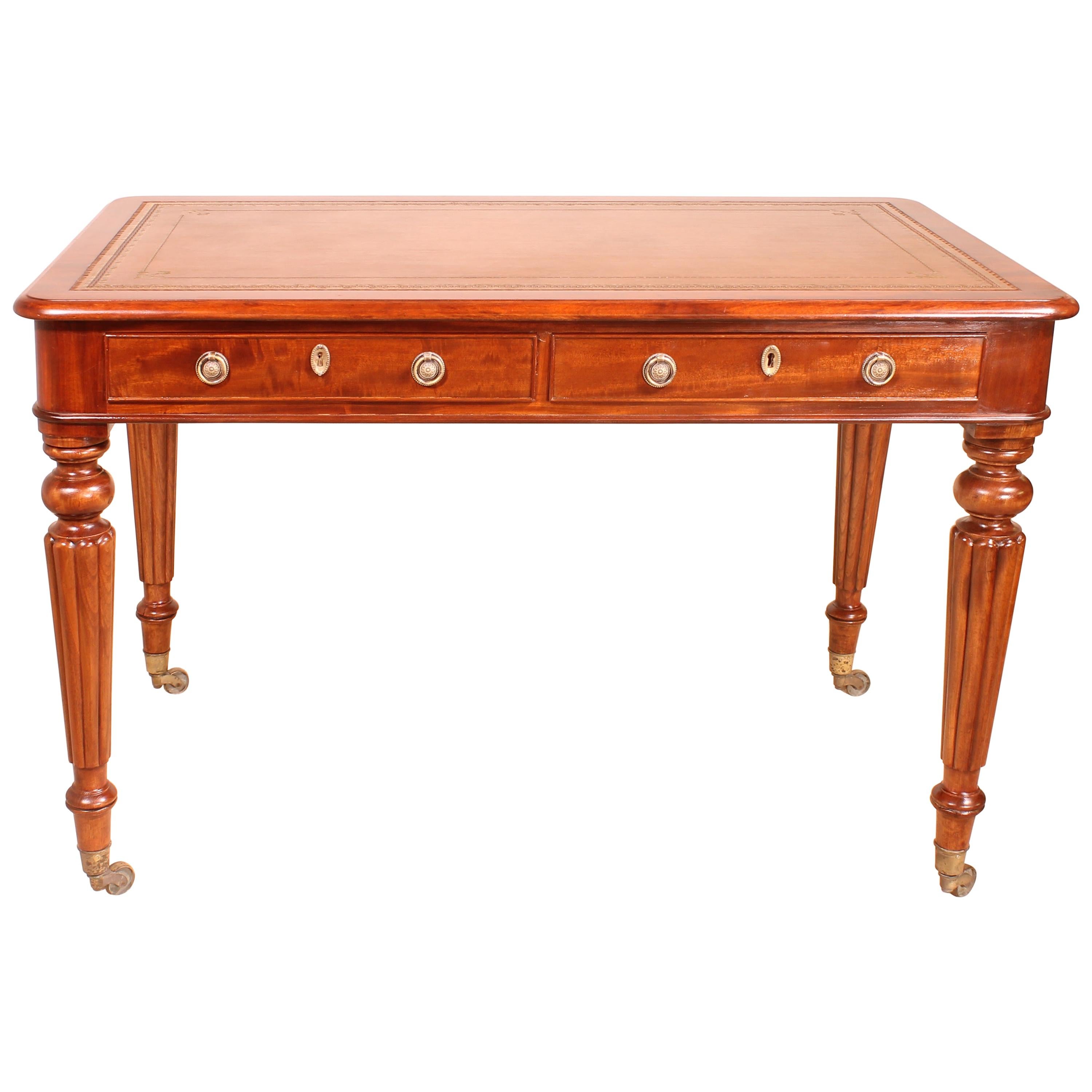Mahogany Regency Period Two-Drawer Side Table Probably by Gillows of ...