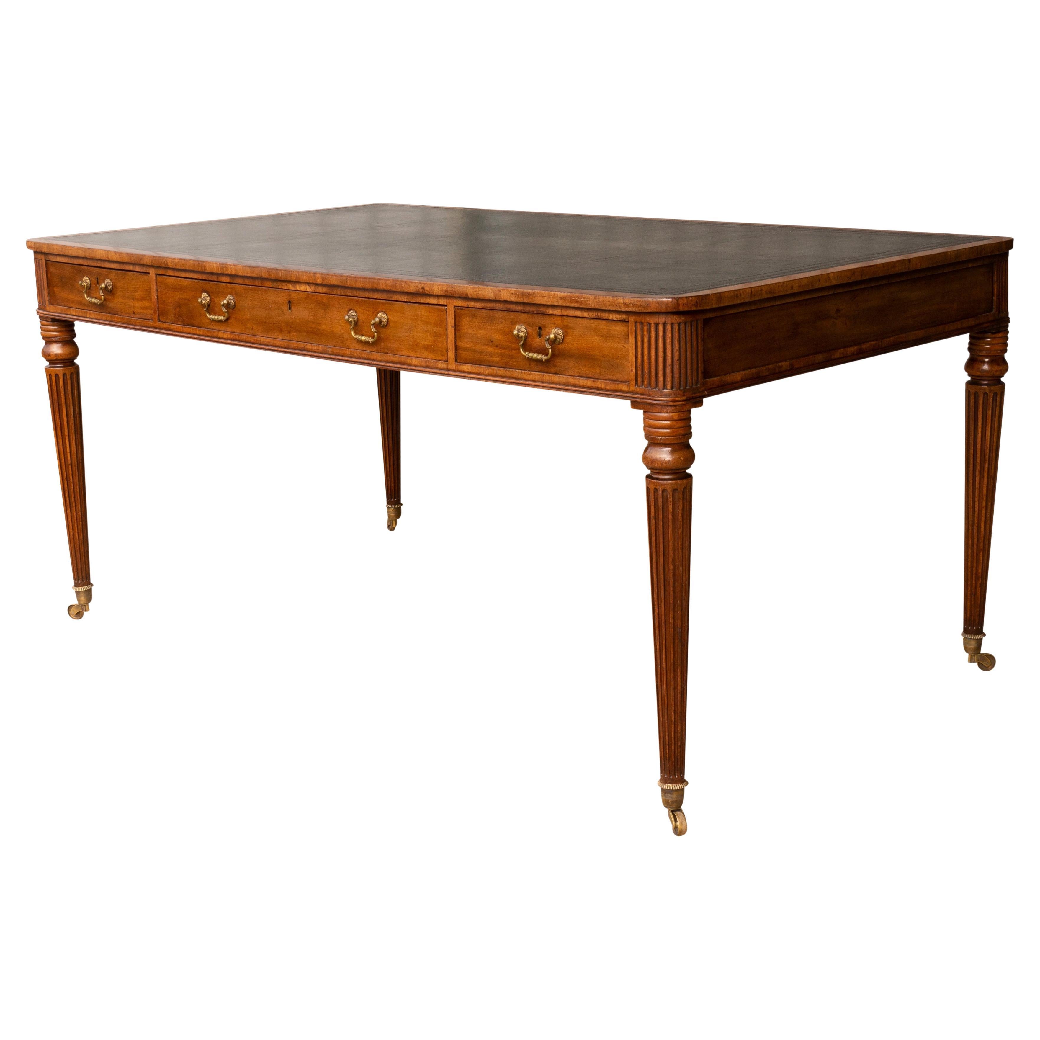 Important Regency Mahogany Partners Writing Table in the Manner of ...
