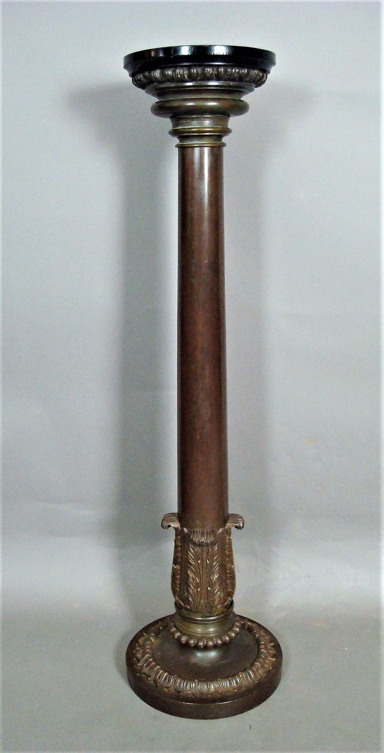 Regency Neoclassical Bronze Column / Pedestal For Sale at 1stDibs
