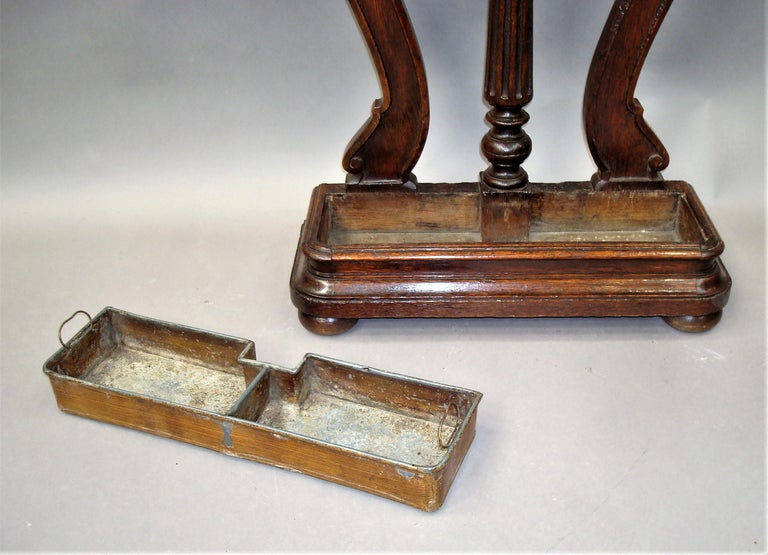 Regency Oak Stick Stand or Umbrella Stand For Sale at 1stdibs