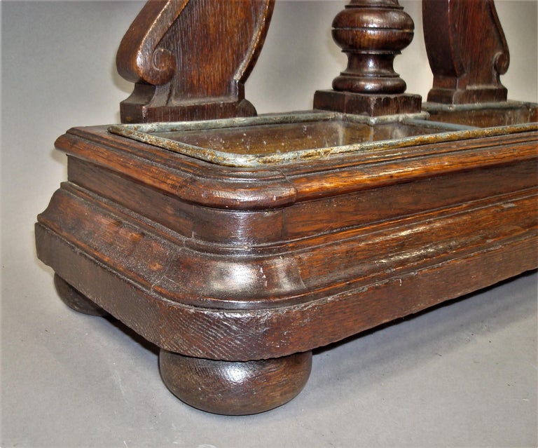 Regency Oak Stick Stand or Umbrella Stand For Sale at 1stdibs