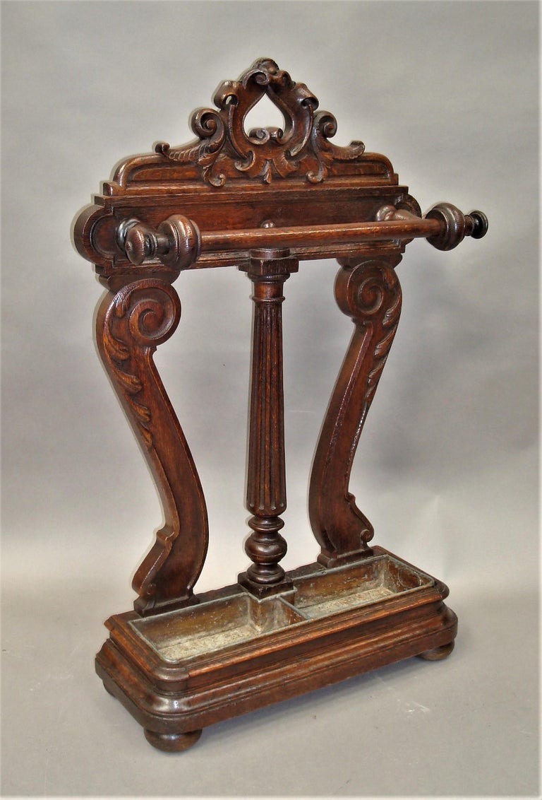 Regency Oak Stick Stand or Umbrella Stand For Sale at 1stdibs