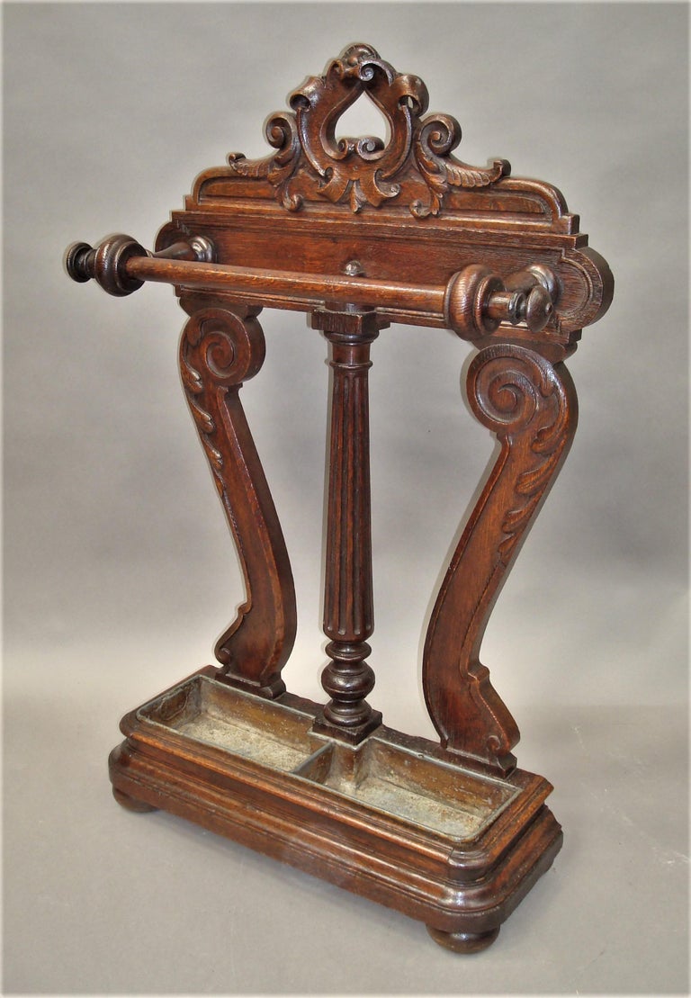 Regency Oak Stick Stand or Umbrella Stand For Sale at 1stdibs