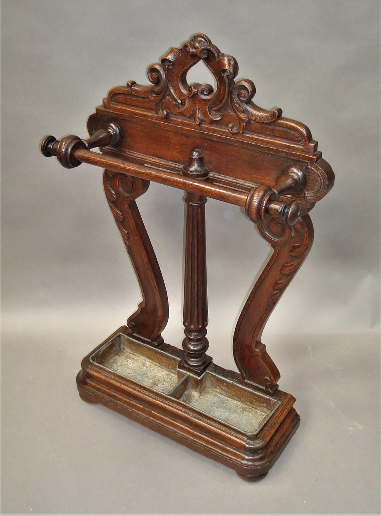Regency Oak Stick Stand or Umbrella Stand For Sale at 1stdibs