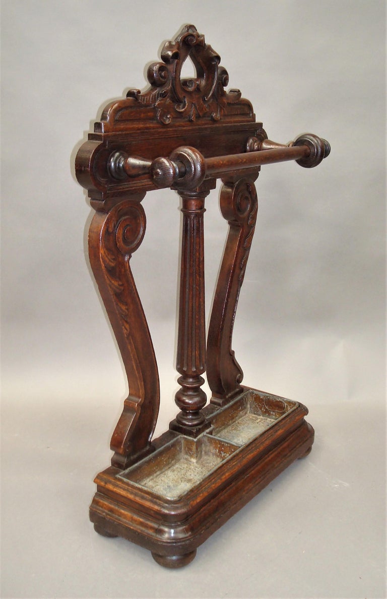 Regency Oak Stick Stand or Umbrella Stand For Sale at 1stdibs