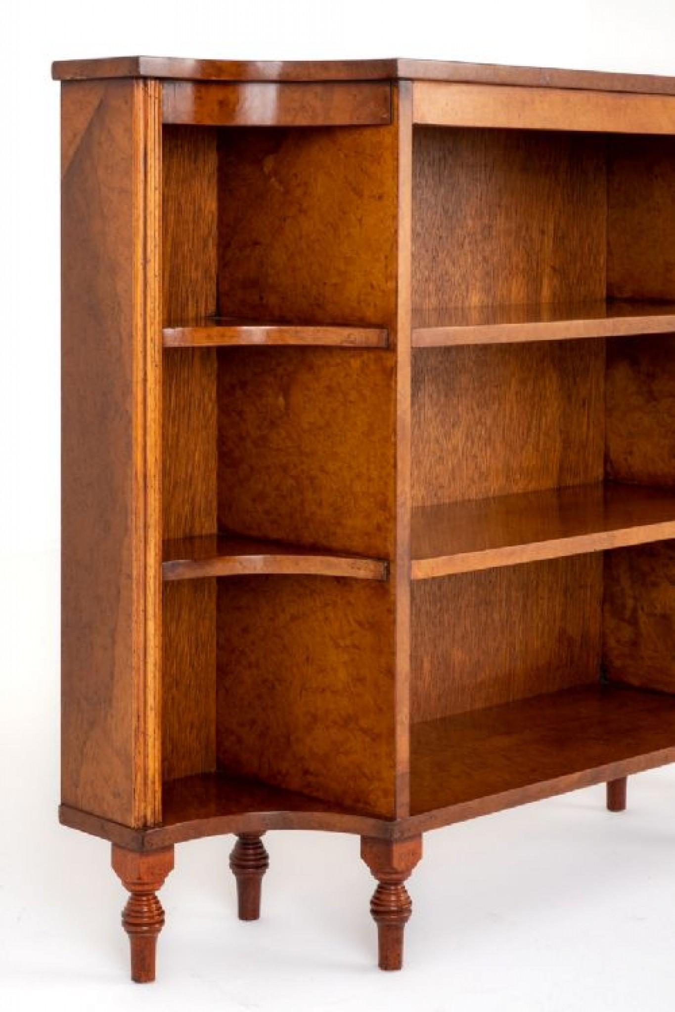 Regency Open Bookcase Breakfront Book Shelf Walnut at 1stDibs