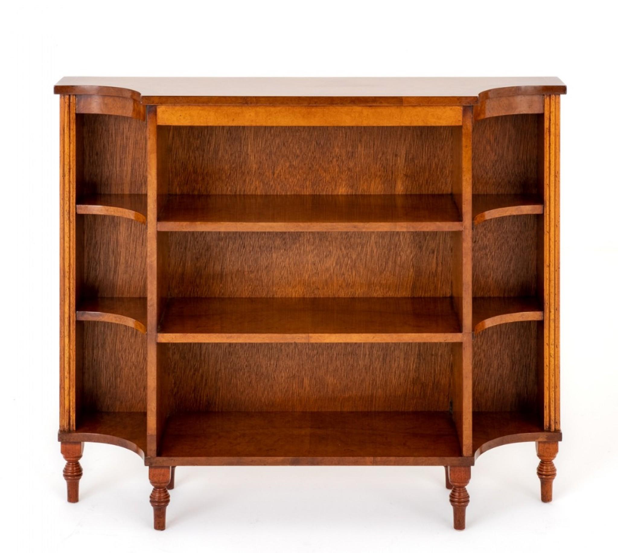Regency Open Bookcase Breakfront Book Shelf Walnut at 1stDibs