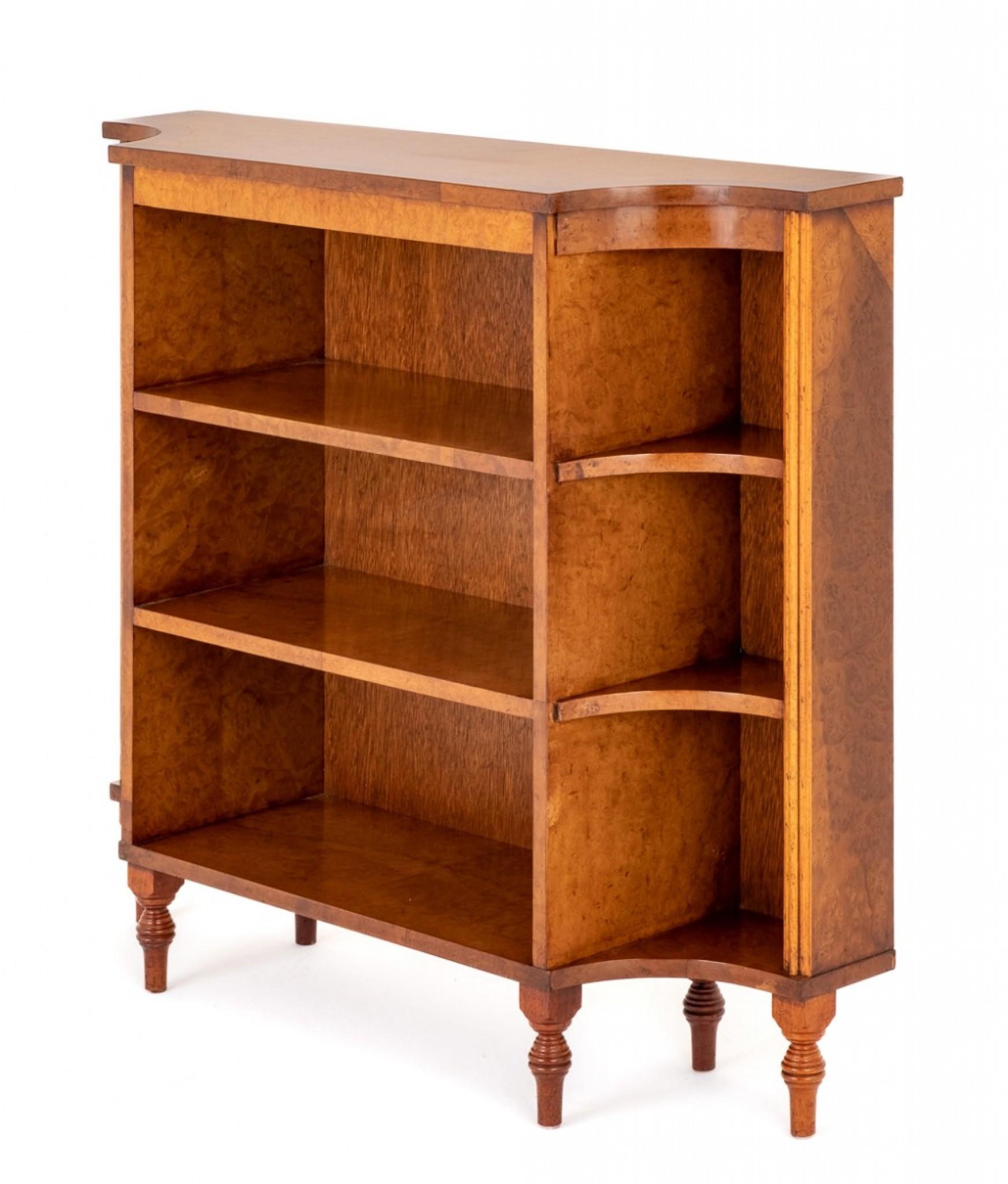 Regency Open Bookcase Breakfront Book Shelf Walnut at 1stDibs