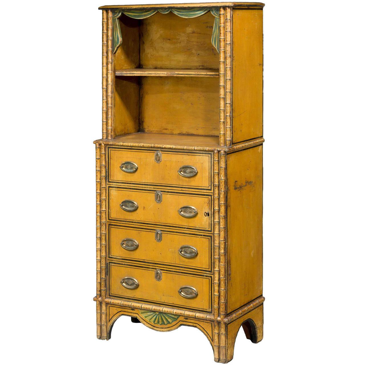 Regency Open Bookcase on Chest at 1stDibs