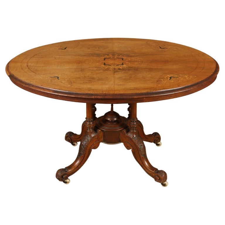 Regency Oval Dining Table with Satinwood and Ebony Inlay at 1stDibs