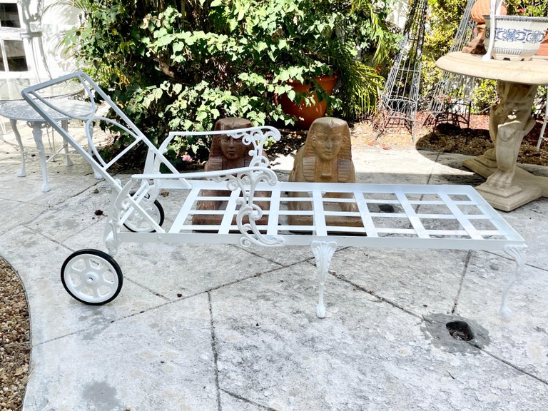 Regency Patio Chaise Frame on Wheels For Sale at 1stDibs