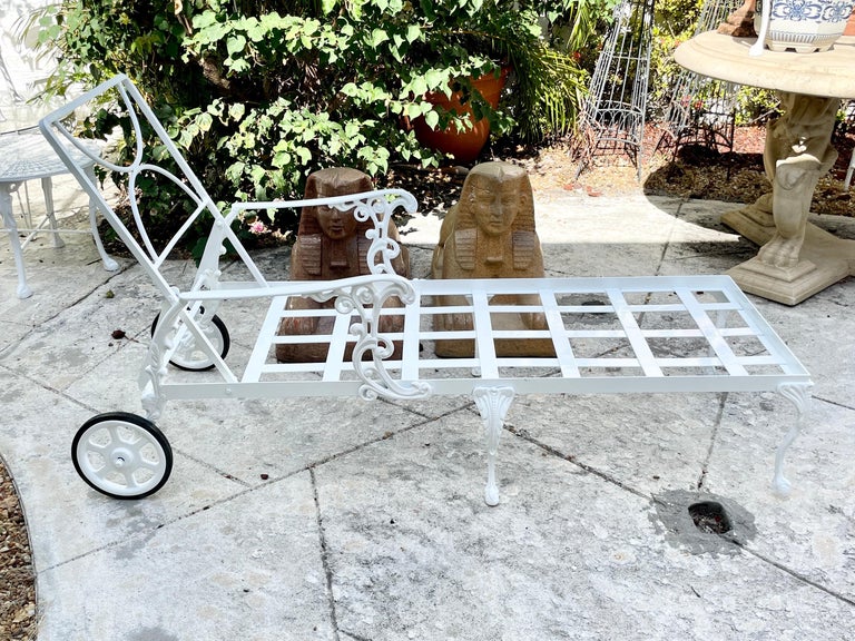 Regency Patio Chaise Frame on Wheels For Sale at 1stDibs