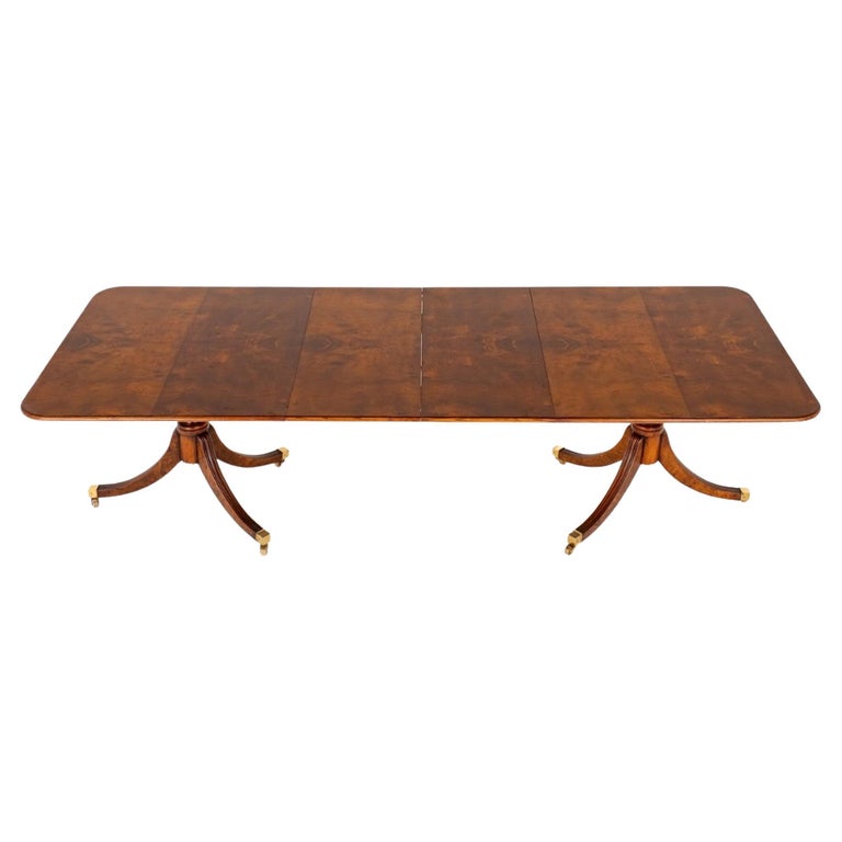 Regency Pedestal Table Extending Burr Walnut For Sale at 1stDibs