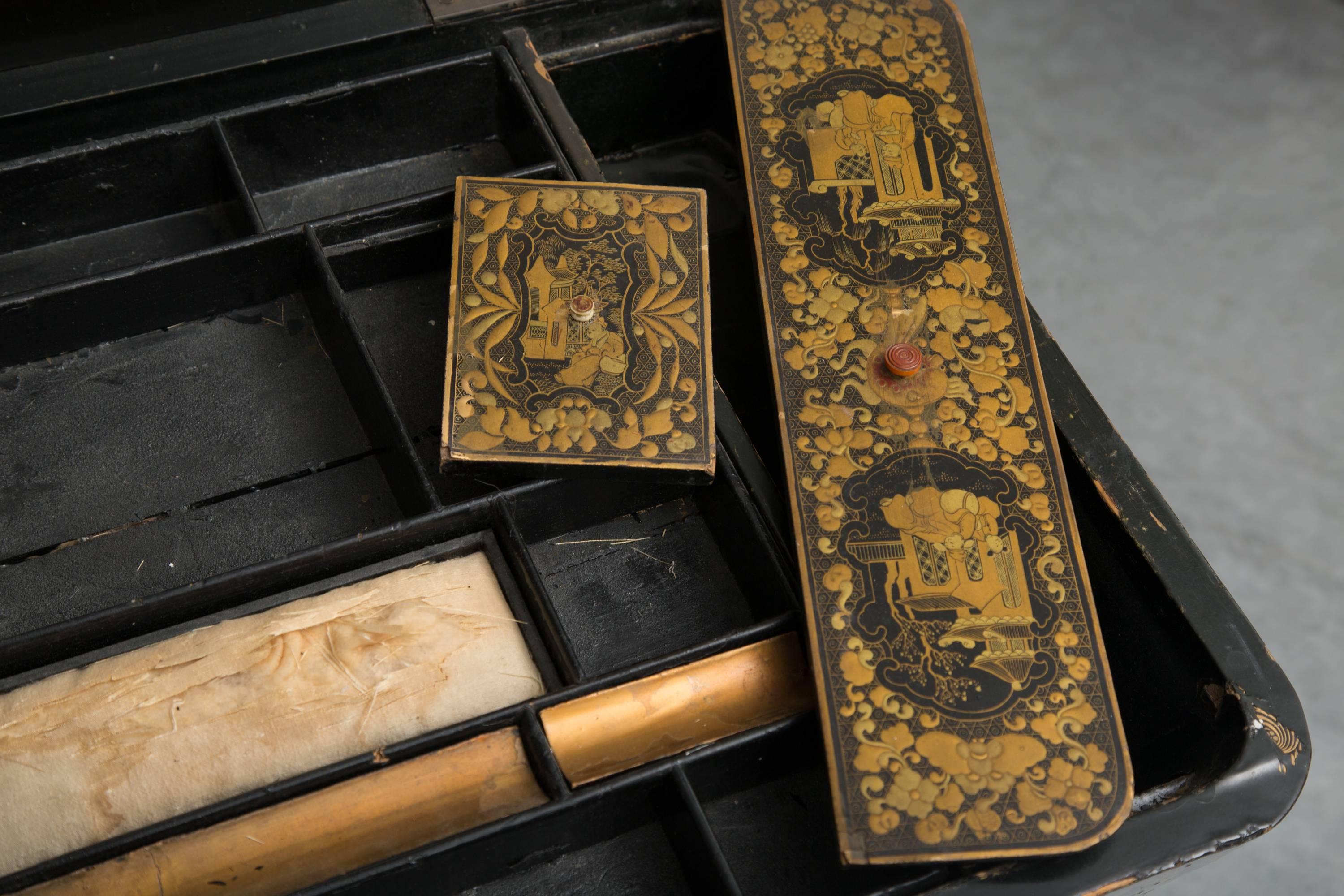 Regency Pen Work Sewing Table at 1stDibs