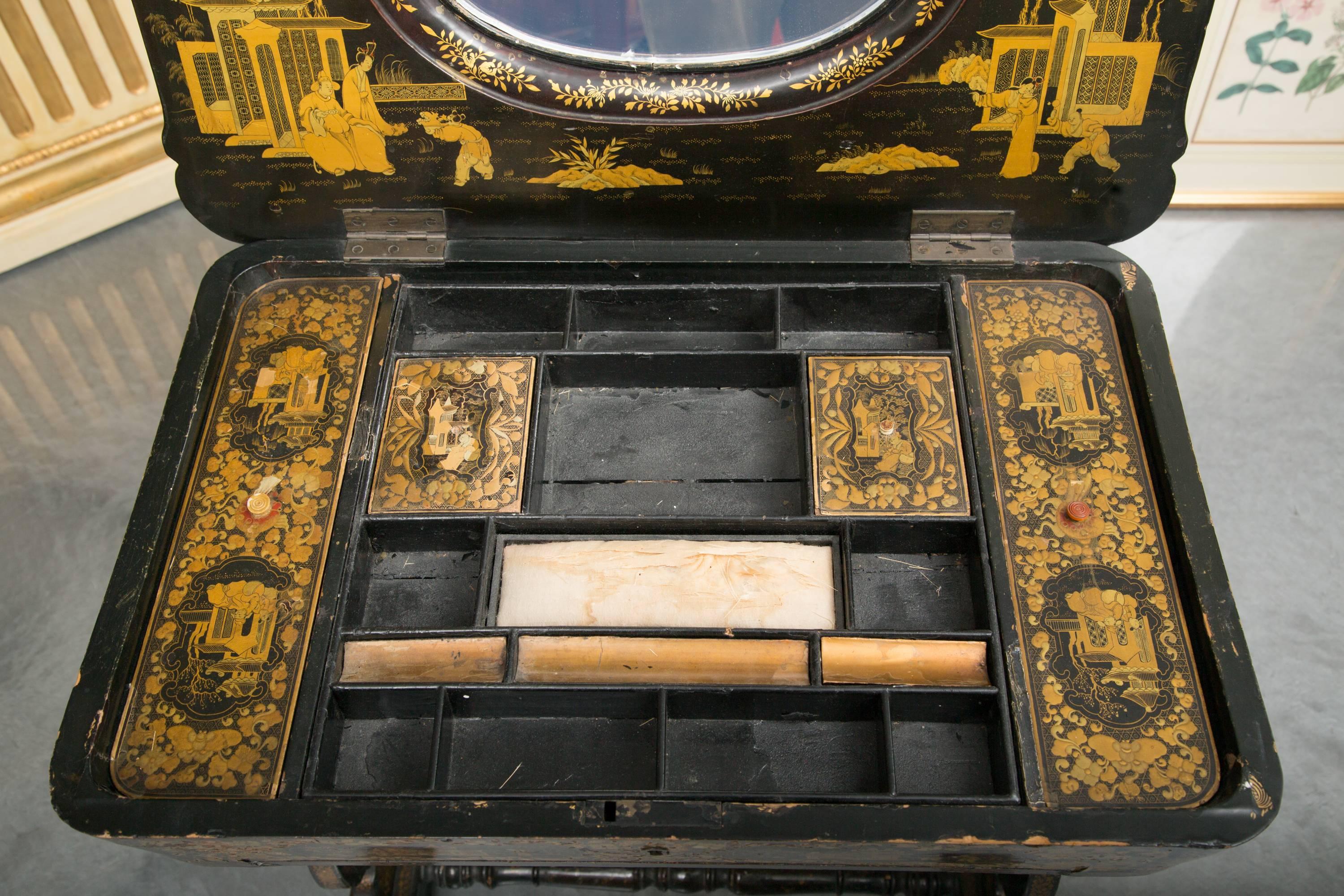 Regency Pen Work Sewing Table at 1stDibs