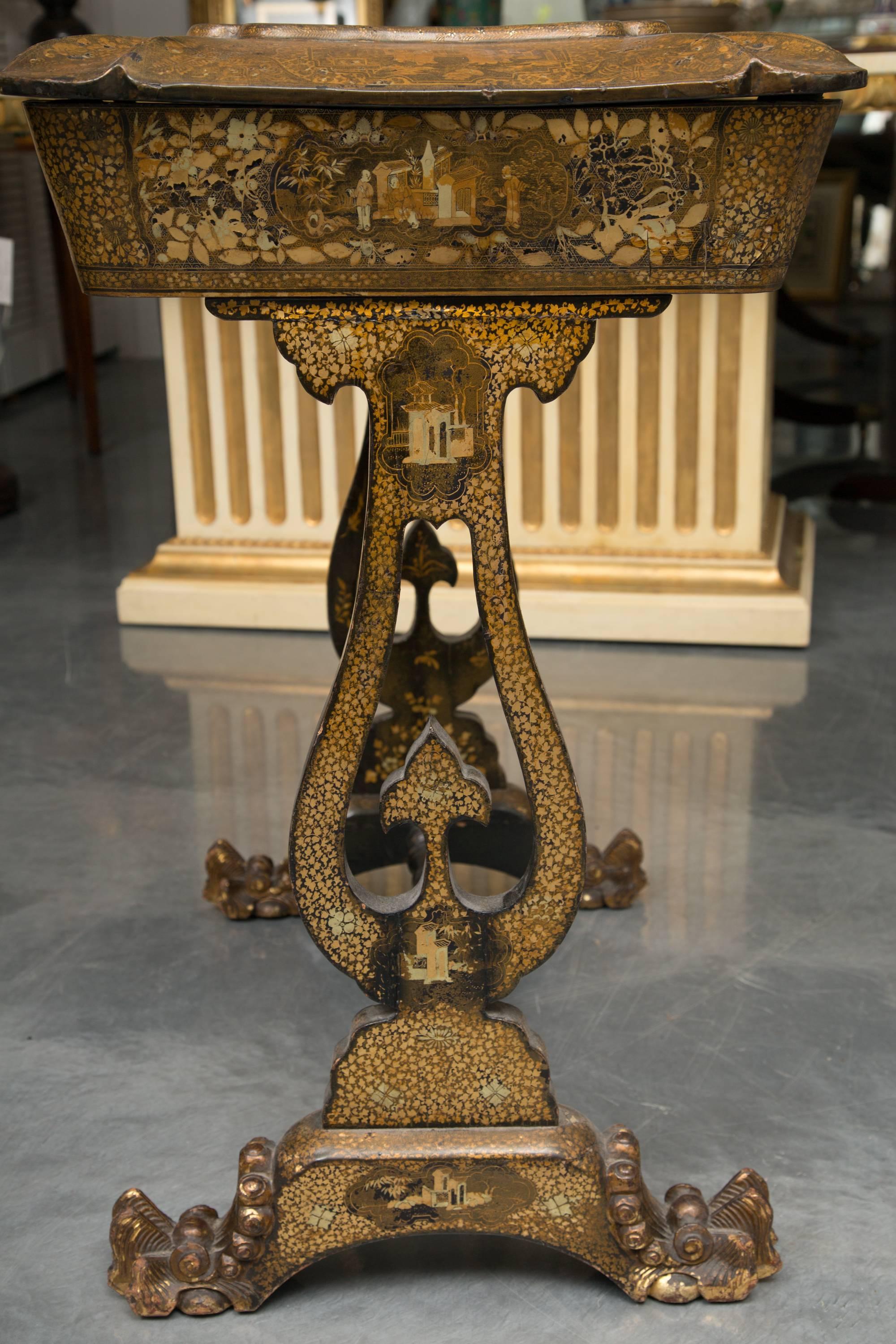 Regency Pen Work Sewing Table at 1stDibs