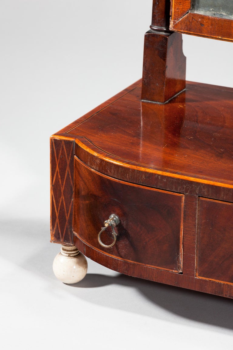 Regency Period Bow Fronted Dressing Mirror For Sale at 1stDibs