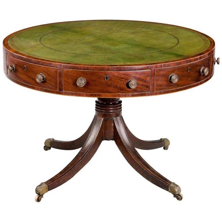 Regency Period Mahogany Drum or Library Table at 1stDibs